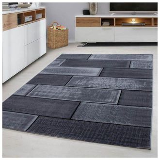 Allotapis Collection Allotapis - Tapis noir design pour salon rectangle Alandra Noir 80x300
