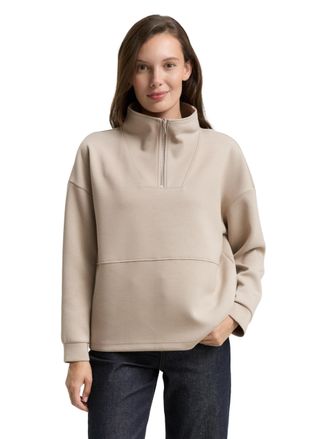 Tom Tailor Damen 1047724 Sweatshirt, 32208-Soft Taupe Grey, XXL