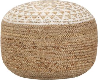 vidaXL vidaXL Handgefertigter Pouf aus wei&szlig;em Jute 45x30 cm