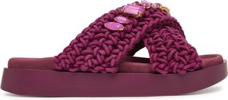 INUIKII Pantoletten Inuikii Woven Stones 1004.003.0073 Dunkelrot