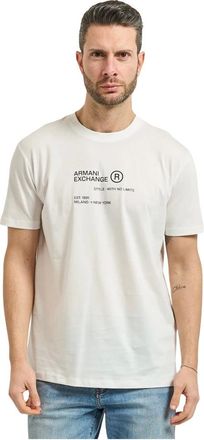 A|X Armani Exchange Homme, Tops, Blanc, Taille: XL T-Shirt Logo Avant-arri&egrave;re