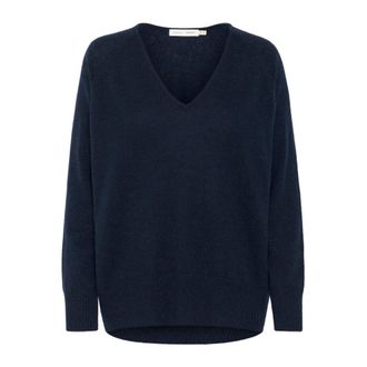Inwear Lukka V-Ausschnitt Pullover Premium - - Knitwear - Damen - Blau - S/M