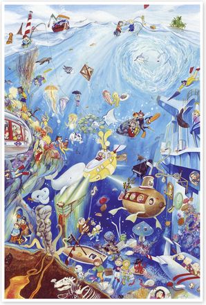 Posterlounge Wimmelbild: Unterwasserwelt Poster von Bernd Lehmann 70 x 100 cm Wandbilder Wanddeko
