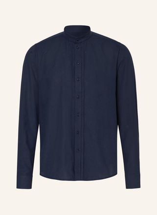 Grasegger Hemd Comfort Fit Mit Leinen blau