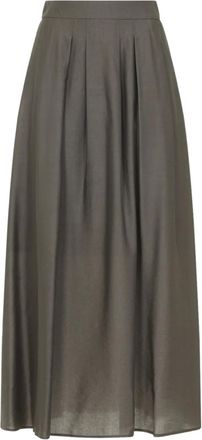 PESERICO pleated-detail midi skirt - Braun