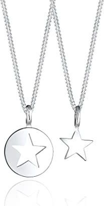 Elli Collier Femme Étoile Découpe Mère Enfant en Argent Sterling (925/1000)