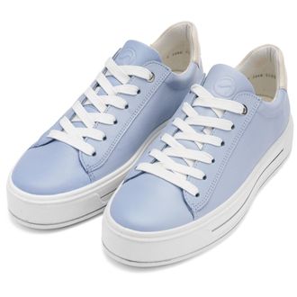Ara Plateausneaker ARA CANBERRA, Damen, Gr. 7 (41), hellblau, creme, Glattleder, unifarben mit Farbeinsatz, Schuhe Plateausneaker, Freizeitschuh, Halbschu