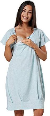 Happy Mama Nuisette dallaitement maternit&eacute; - Boutons sur Devant Peau &agrave; Peau 1344 (Vert Cendr&eacute;, 44-46, 2XL)