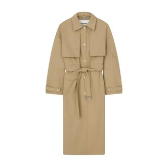Nanushka Femme, Manteaux, Beige, Taille: 36 FR Elinor Trench Simple Boutonnage