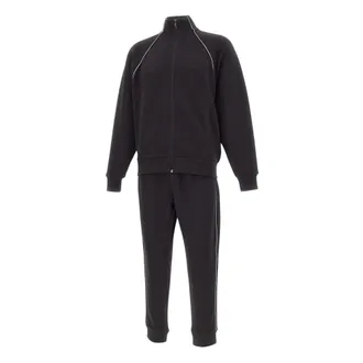 HUGO BOSS Ensemble de surv&ecirc;tement en m&eacute;lange de coton avec passepoil contrast&eacute; - Homme - Sport - Noir - Taille: M