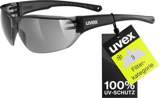 Uvex sportstyle 204 - Sportbrille für Damen und Herren - 100% UVA-, B, C Schutz - druckfreier Sitz & perfekter Halt - smoke/smoke - one size