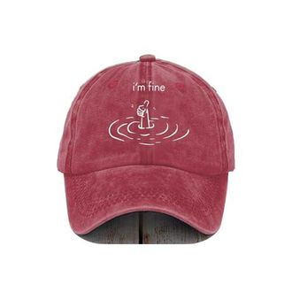 Generic Im Fine Ball Cap Its Fine Im Fine Everythings Fine Hat Funny Graphic Women Men Unisex Hat Medium, rose, M