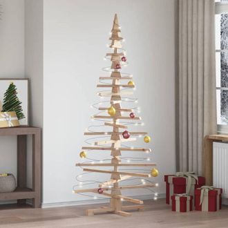 vidaXL Weihnachtsbaum Holz zum Schm&uuml;cken 180 cm Massivholz Kiefer vidaXL