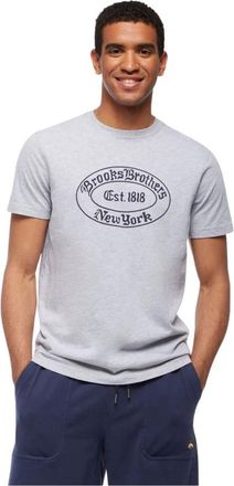 Brooks Brothers Grafik-T-Shirt mit Etikett - - Tops - Herren - Grau - L