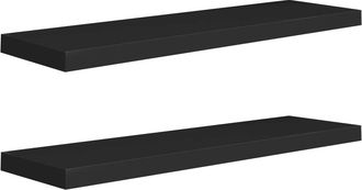 Generic Schwebendes Wandregal, 4 St&uuml;ck, MDF, Hochglanz-Wei&szlig;, Schwebendes Regal, 23/40/50/60/80/90/120 cm, Wandregal f&uuml;r Wohnzimmer/Arbeitszimmer/Bad/K&uuml;che (90