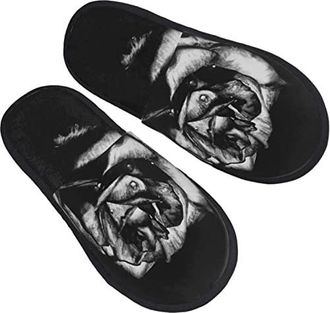 Generic Chaussons Femme Homme Motif De Fleurs Gothiques Maison Pantoufles Antid&eacute;rapant Chausson DHiver Peluche Pantoufles En Peluche Pour Ext&eacute;rieur Int&eacute;rieur 