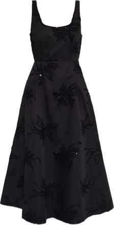 Munthe robe mi-longue à ornements de sequins - Noir