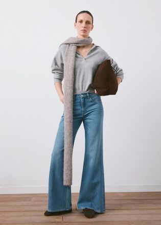 Mango Jean flare taille mi-haute bleu moyen - Femme - 32 - MANGO