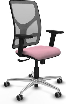 Piqueras y Crespo Computerstuhl Rosa mit 2D-Armlehnen, h&ouml;henverstellbare Lendenwirbelst&uuml;tze, mit 3 Positionen und Schneidschaum, Grau/Rosa