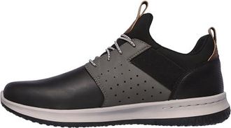 Skechers Mens DELSON AXTON Trainers, Black (Black Gray Leather Bkgy), 10.5 (45.5 EU)