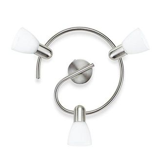 Philips E14 Essentials Jute Spot Bar/Tube Light, Nickel 3 Leuchtmittel nickel, Grau
