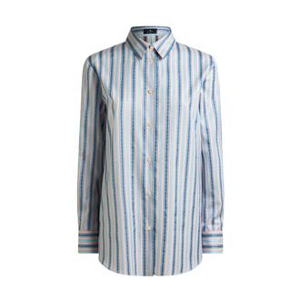 Etro Femme, Blouses et Chemises, Bleu, Taille: 40 FR Cotton Striped Shirt
