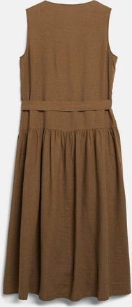 s.Oliver Midikleid Kleid Leinenmix-Kleid mit Raffung