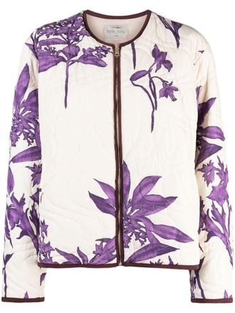 Forte_Forte manteau matelass&eacute; &agrave; fleurs - Tons neutres