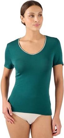 Damart T-Shirt Manches Courtes Thermique Thermolactyl Sensitive Femme Vert Taille 38-40 (S)