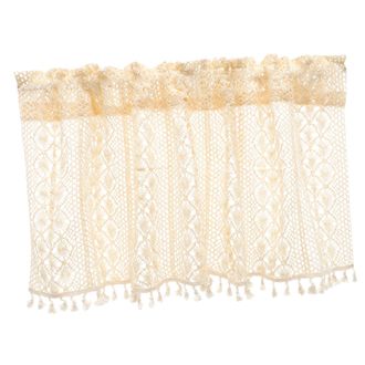 Holibanna H&auml;kelvorhang aus Baumwolle Kurzer Sichtschutzvorhang f&uuml;r K&uuml;chen und Schlafzimmerfenster Halbtransparente Bistrogardine Vielseitig Einsetzbar Design