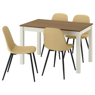 IKEA &Aring;LHULT / NORDMANSSK&Auml;R Tisch und 4 St&uuml;hle