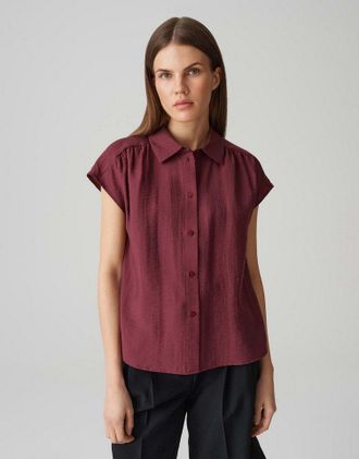 OPUS Satinbluse FAIRI Loose mit femininen Raffungen