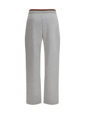 Gucci Womens Leisure Pants Cotton Jersey Grey Melange Cotton; Polyamide Trousers