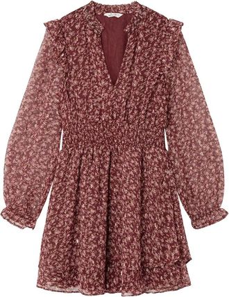 Springfield Damen Short Ls Double Skirt Dress, Orange, 36