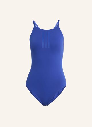 adidas High-Neck-Badeanzug 3-Streifen blau