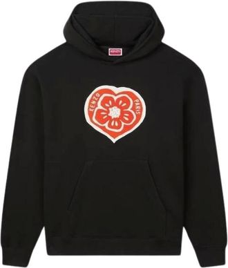 Kenzo Homme, Sweatshirts et sweats &agrave; capuche, Noir, Taille: M Heart Flower Logo Sweat &agrave; capuche