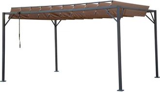 Habitat et Jardin Pergola bioclimatique en tissu Lodge 3 x 4 m - Taupe