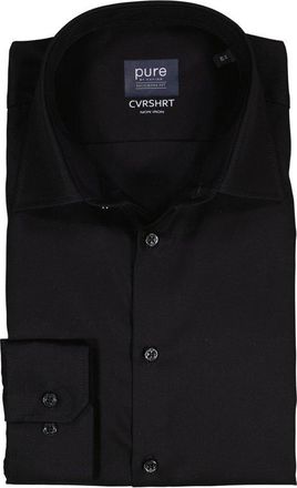 Pure Herren Hemd schwarz Baumwolle