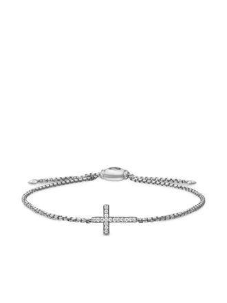 David Yurman bracelet Petite Pavé Cross Chain en argent sterling (1,7 mm)