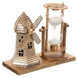 OSALADI Vintage Leuchtturm Sanduhr Dekoration aus Metall in Gold Retro Tisch Ornament f&uuml;r B&uuml;ro und Zuhause Langlebige B&uuml;ro und Wohnraumverzierung
