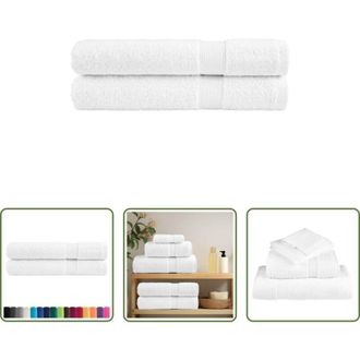 vidaXL Saunat&uuml;cher - Premium Saunat&uuml;cher SOLUND 2 Stk. Wei&szlig; 80x200 cm 600 g/m&sup2;