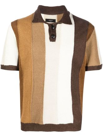 Amiri polo à design colour block - Marron