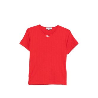 Stine Goya Ribbed Bow-detail T-shirt