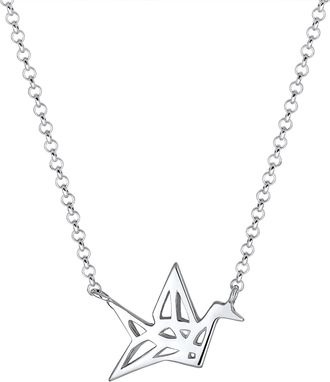 Elli Halskette Damen Vogel Kranich Oregami Geo in 925 Sterling Silber
