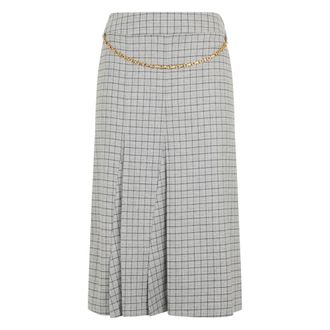 Malo Langer Faltenrock mit elegantem Print - - Skirts - Damen - Grau - S