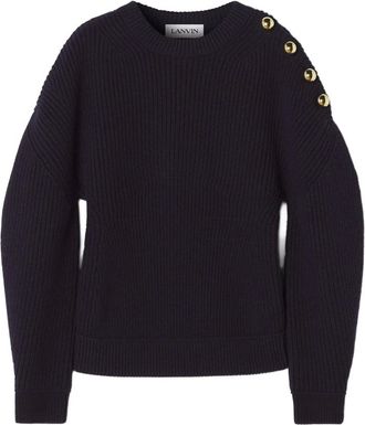 Lanvin Femme, Pulls, Noir, Taille: 40 FR Exaggerated Sleeves Jumper