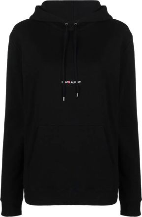 Saint Laurent Hoodie mit Logo-Print - Schwarz