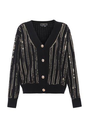 Faina Pailletten Damen schwarz