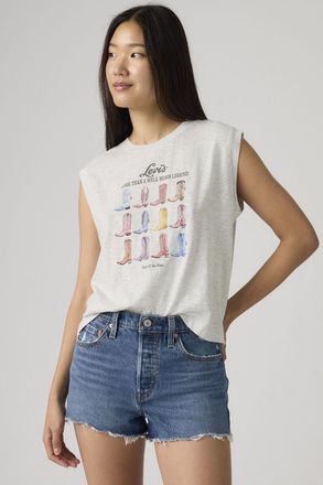 Levi's Boxy Tank Top mit Grafik - Damen - Grau / Grau