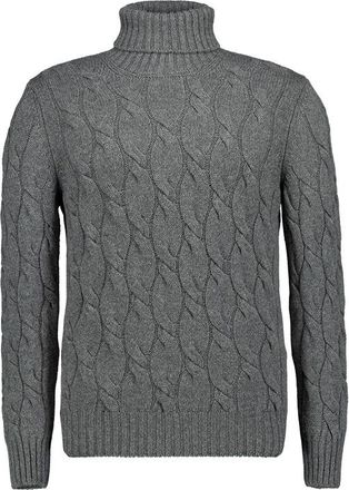 Gran Sasso Herren Rollkragenpullover grau unifarben